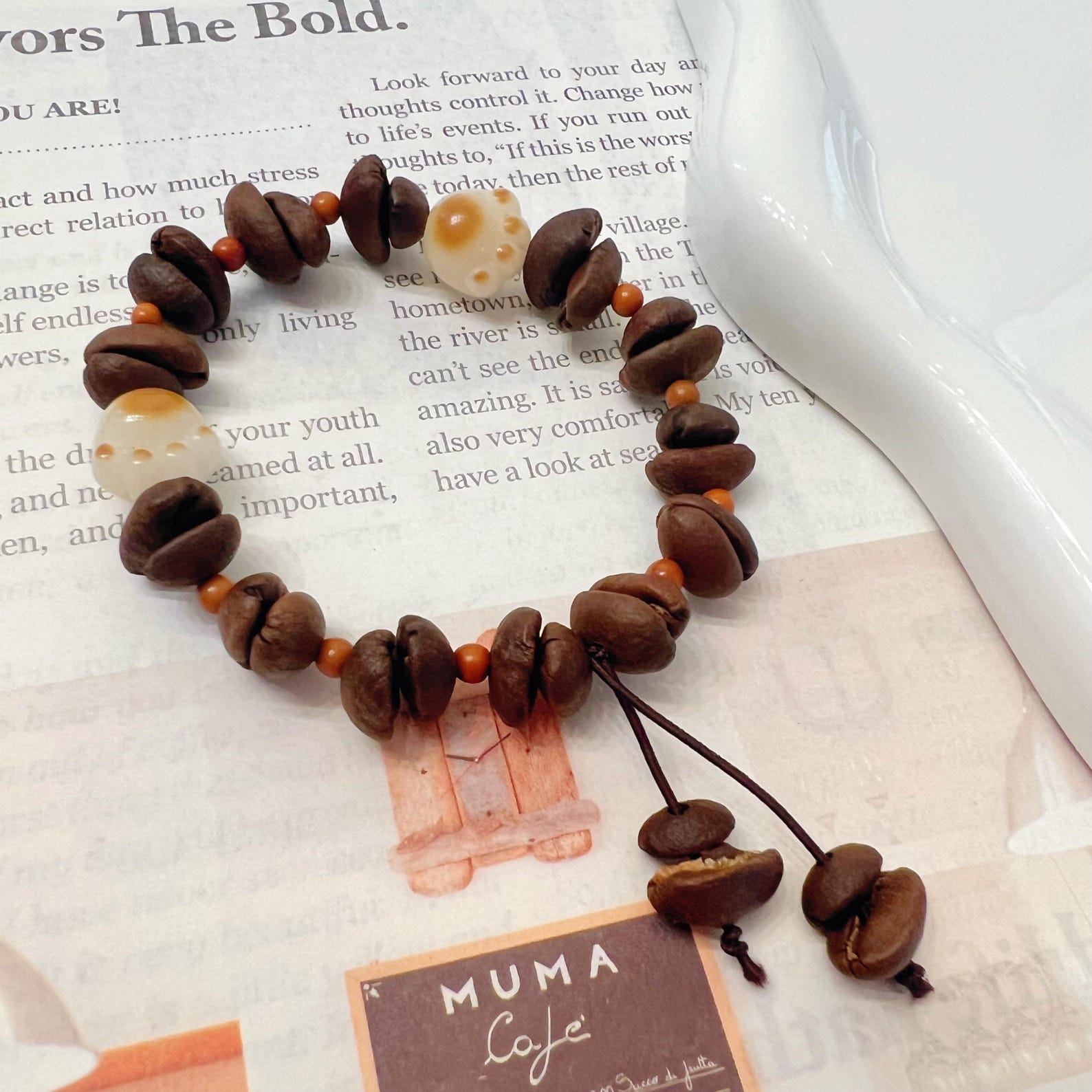 Real Coffee Bean Bracelet With Paw Beads Aromatic Natural Coffee Scent ...