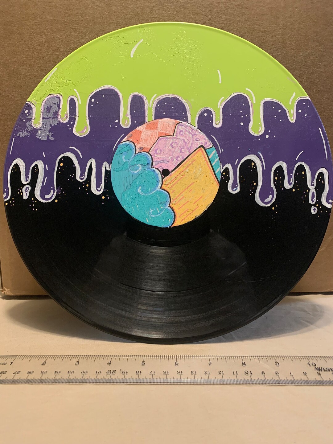 Graffiti Painted Vinyl Record - Retro Vibes, Street Art, Hand Painted ...