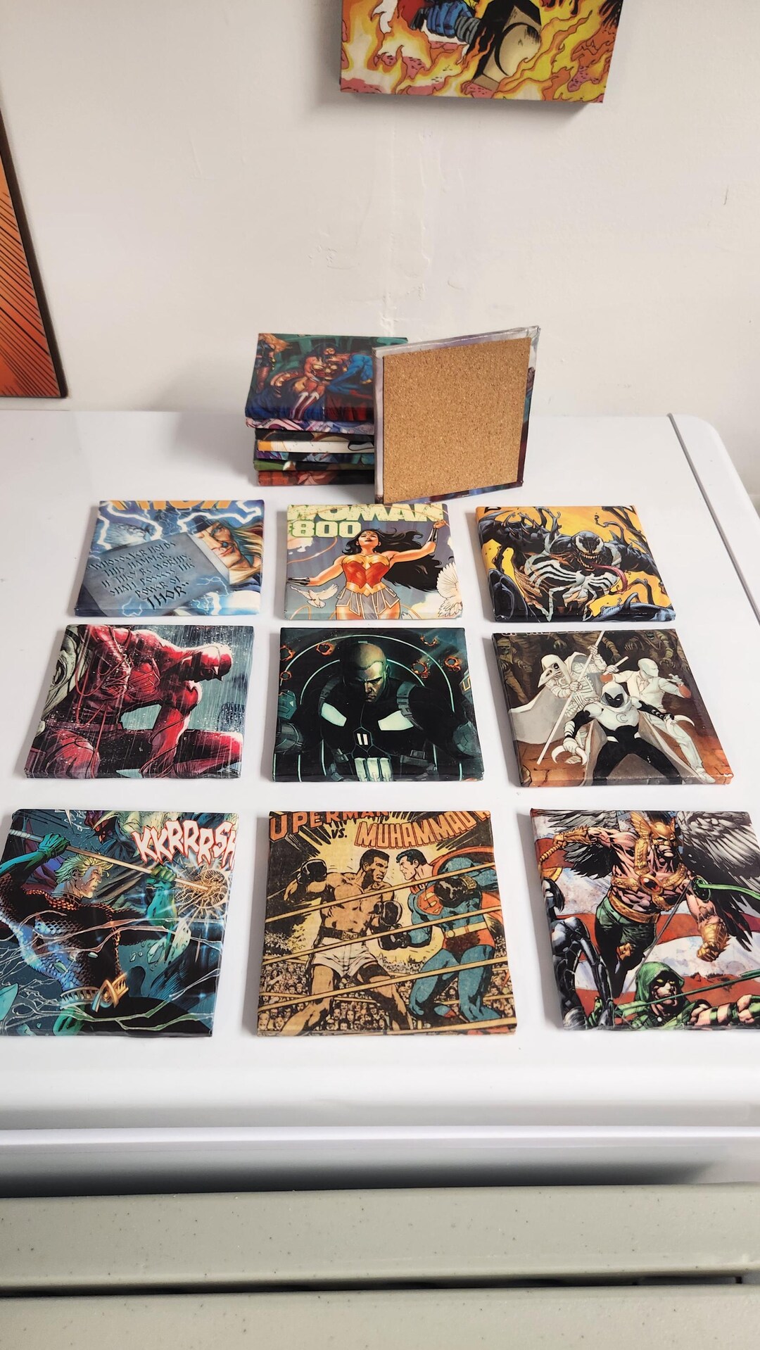 Wonder Woman Superhero Comic Book Character Ceramic Coaster 4 1/4 X 4 1 ...