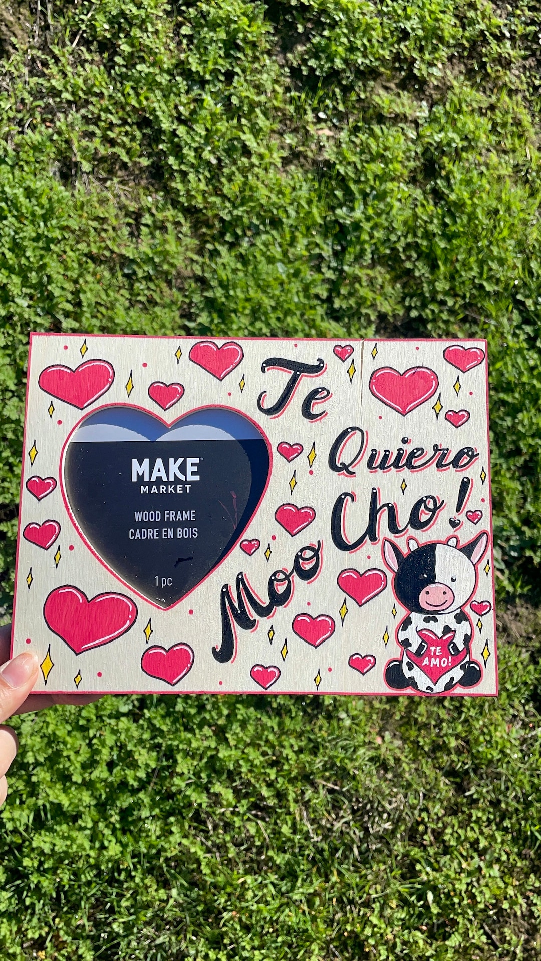 Te Amo Moocho, Wooden Heart Picture Frame, Valentines Gift, Couples ...