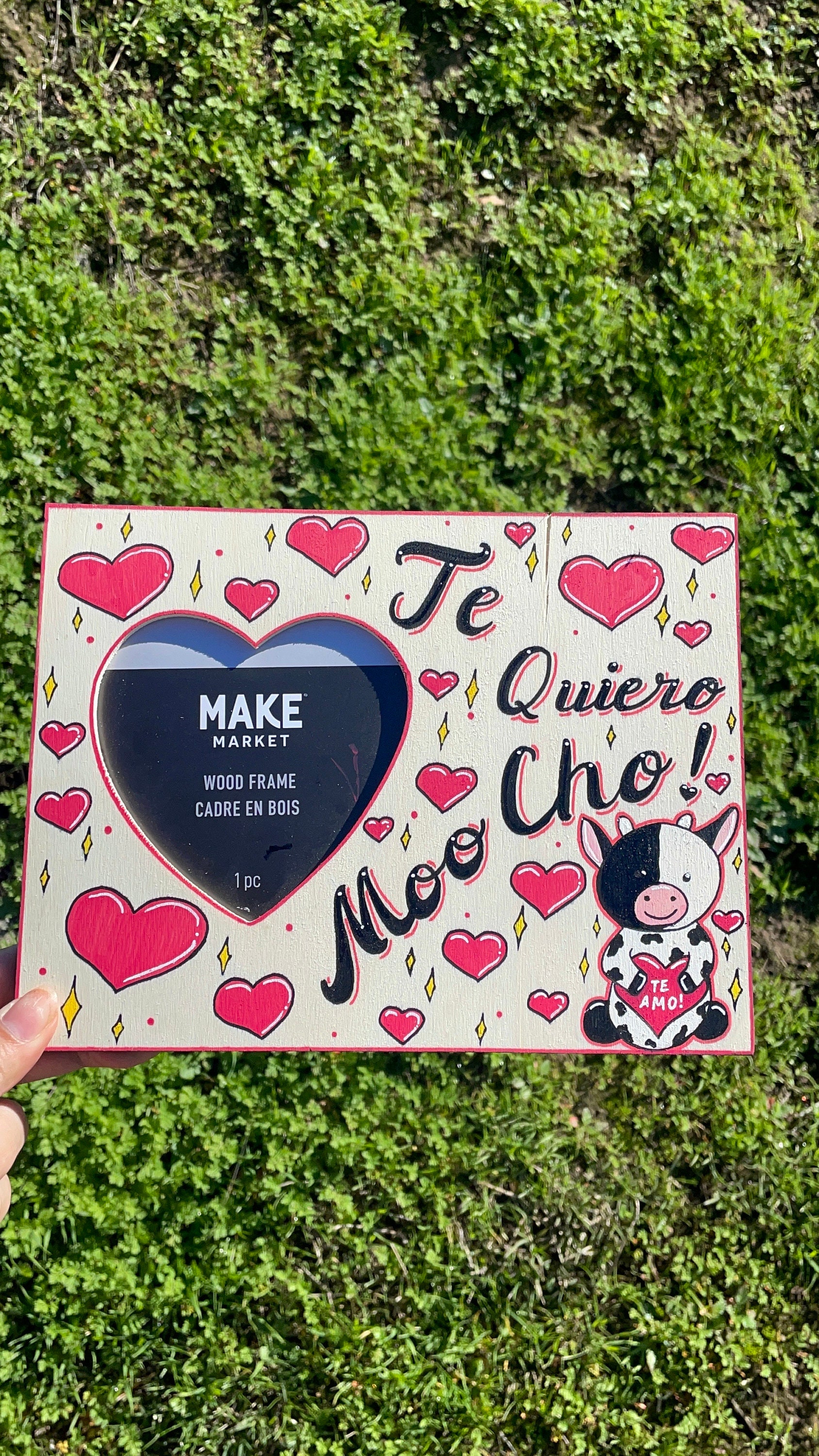 Te Amo Moocho, Wooden Heart Picture Frame, Valentines Gift, Couples ...