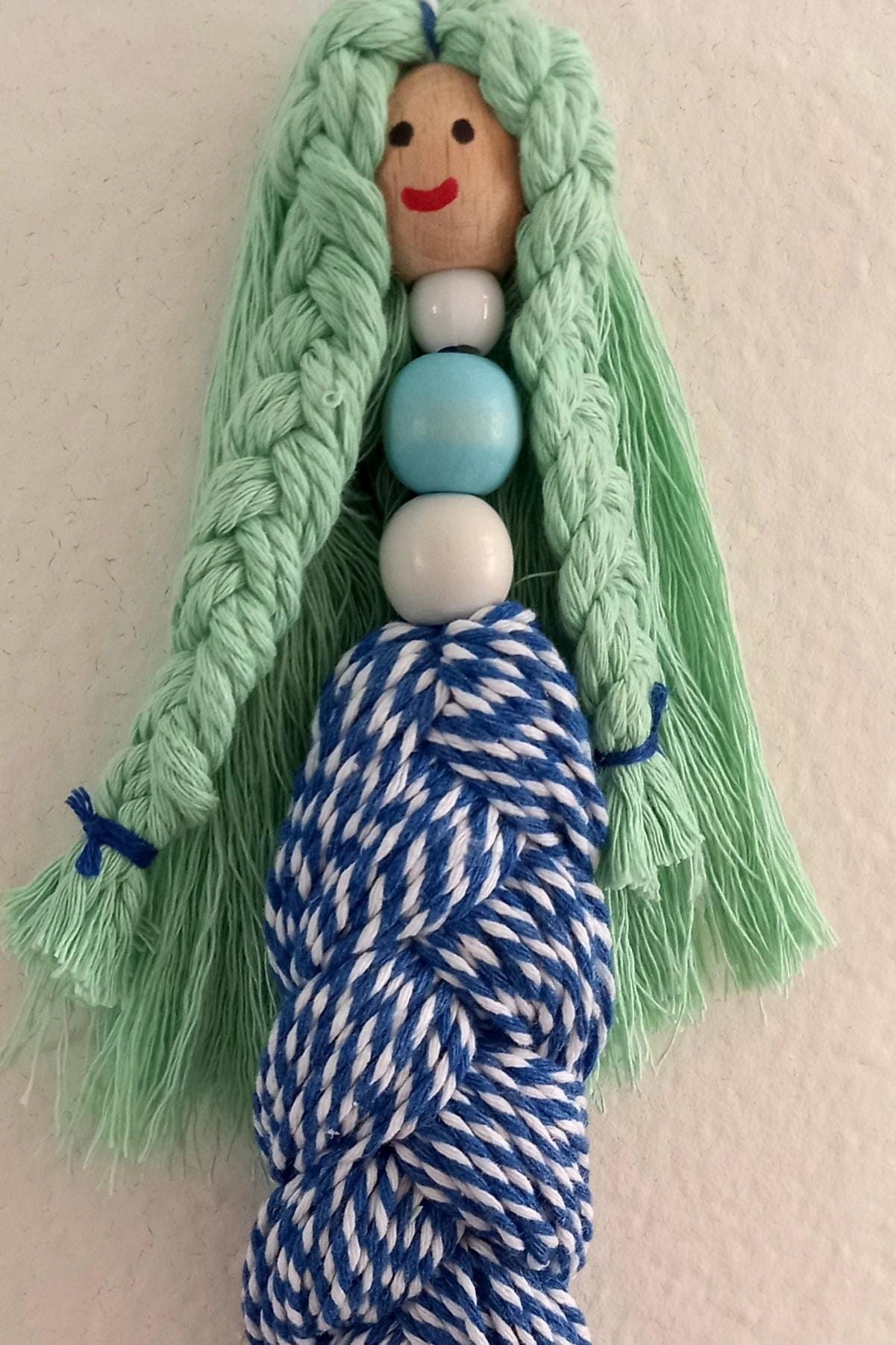 Mermaid Macrame Doll,macrame Doll,handmade Doll, Macrame Doll With Eye ...