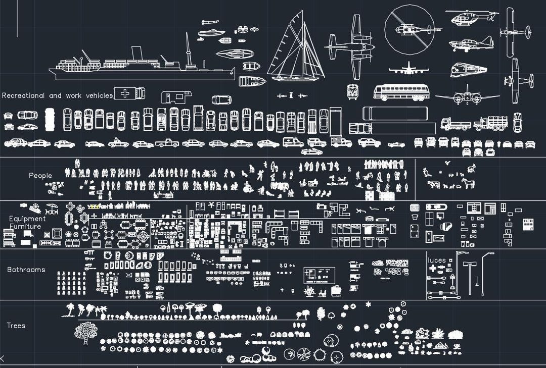 200+ Autocad 2D Blocks DWG Bundle + FREE Color Furniture | Interior ...