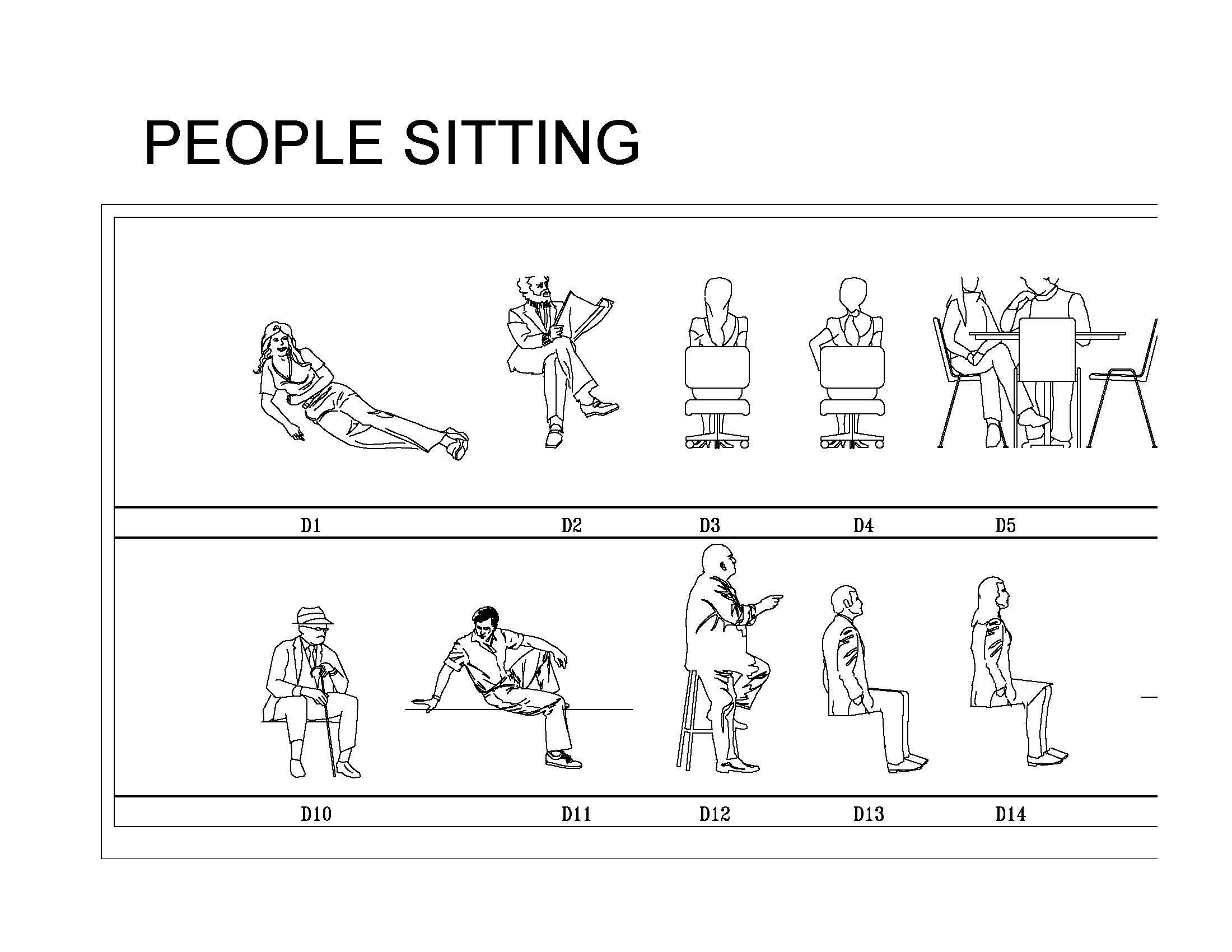 Autocad Template Package Trees & People, DWG - 2D View and Plan ...