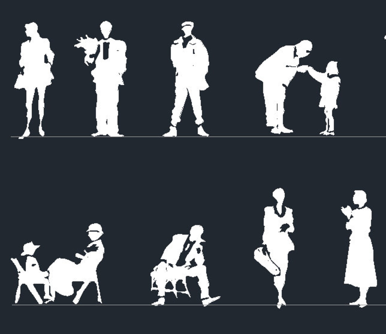 Autocad, DWG - 2D View and Plan People, Template, Package People, DWG ...