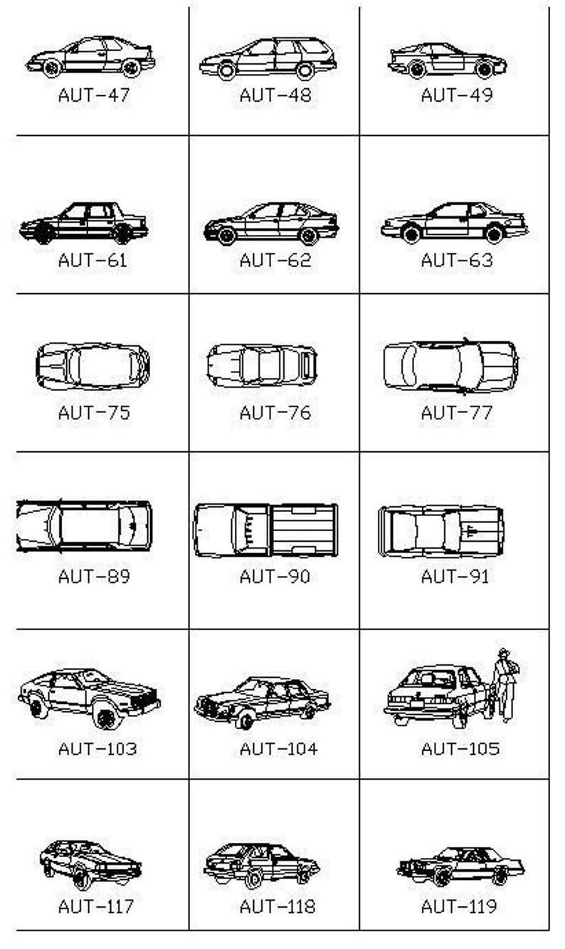 Autocad 2D Car Template Library, DWG Blocks (digital Download) - Etsy