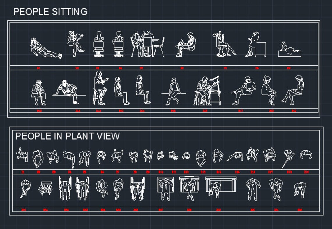 Autocad Template Package Trees & People - Etsy