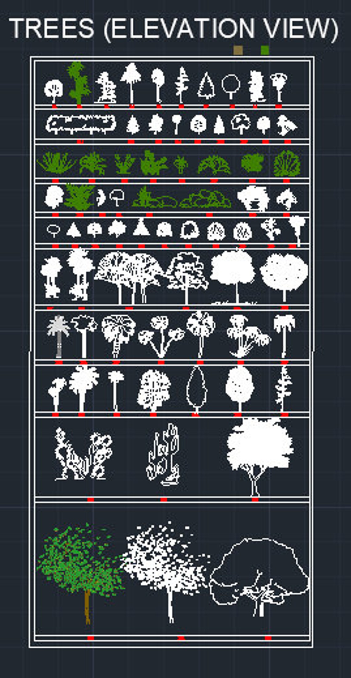 Autocad Template Package Trees & People - Etsy
