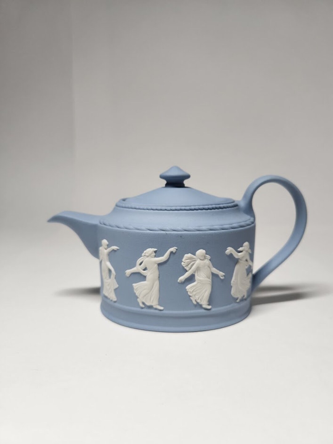 Vintage Wedgwood Jasperware Sage Blue Minatare Teapot, Made in England ...
