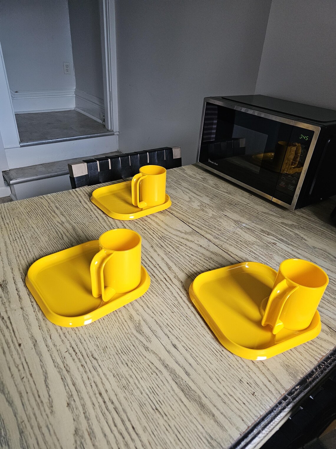 Vintage Ingrid Chicago Mustard Yellow Cup Mug Tray Set of 4 - Etsy