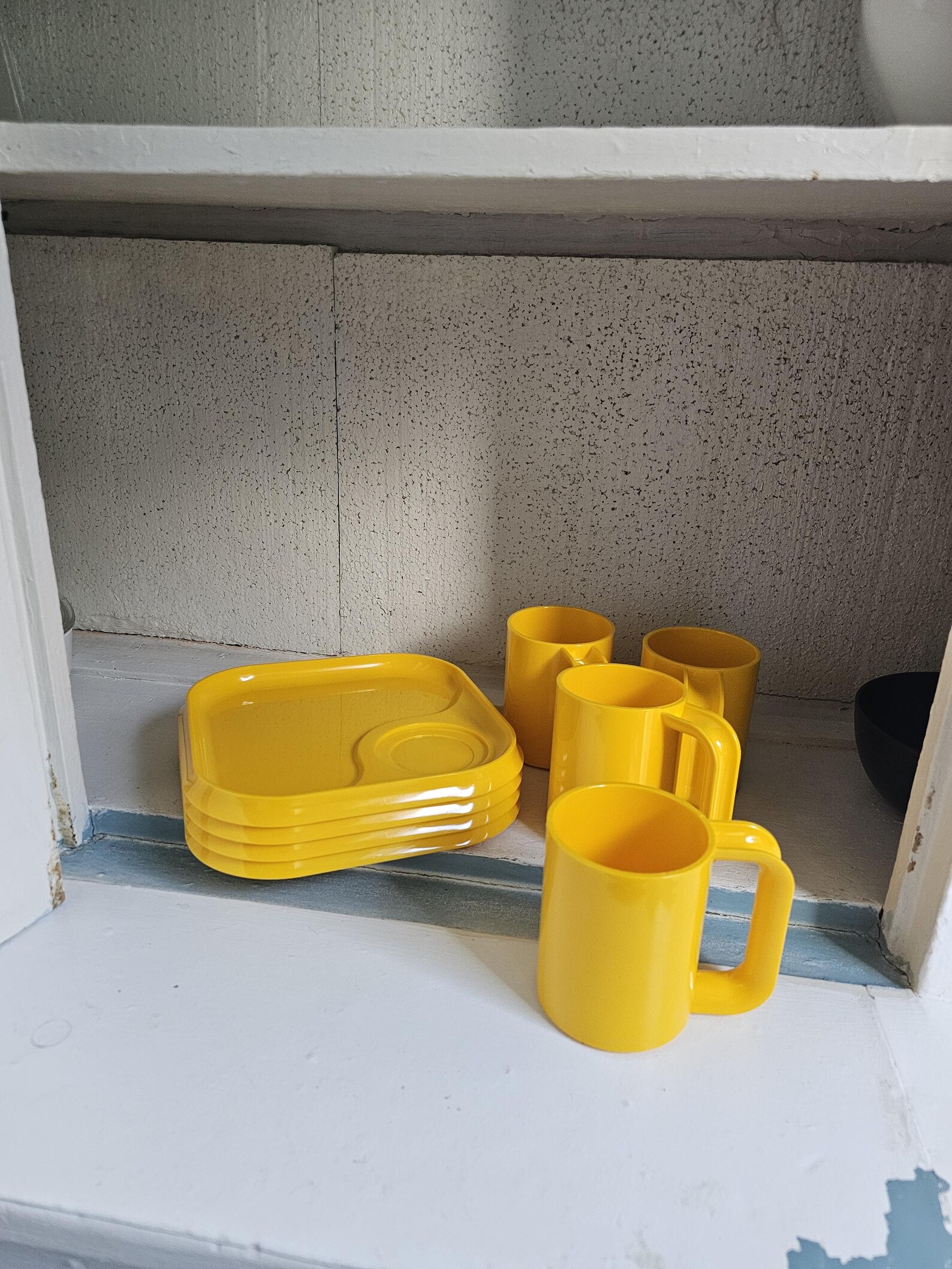 Vintage Ingrid Chicago Mustard Yellow Cup Mug Tray Set of 4 - Etsy