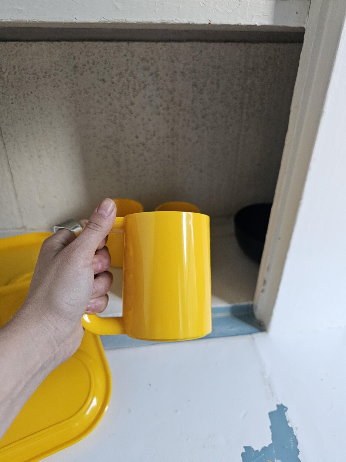 Vintage Ingrid Chicago Mustard Yellow Cup Mug Tray Set of 4 - Etsy