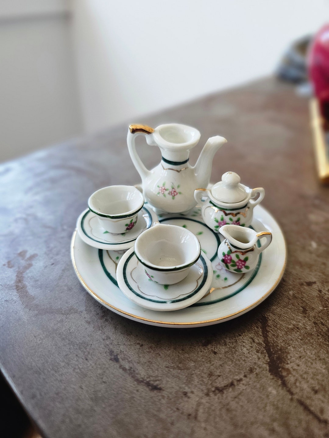 Vintage Shackman Miniature Tea Set - Etsy