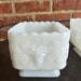 Pair of Grapevine Motif Milk Glass Planters - Etsy