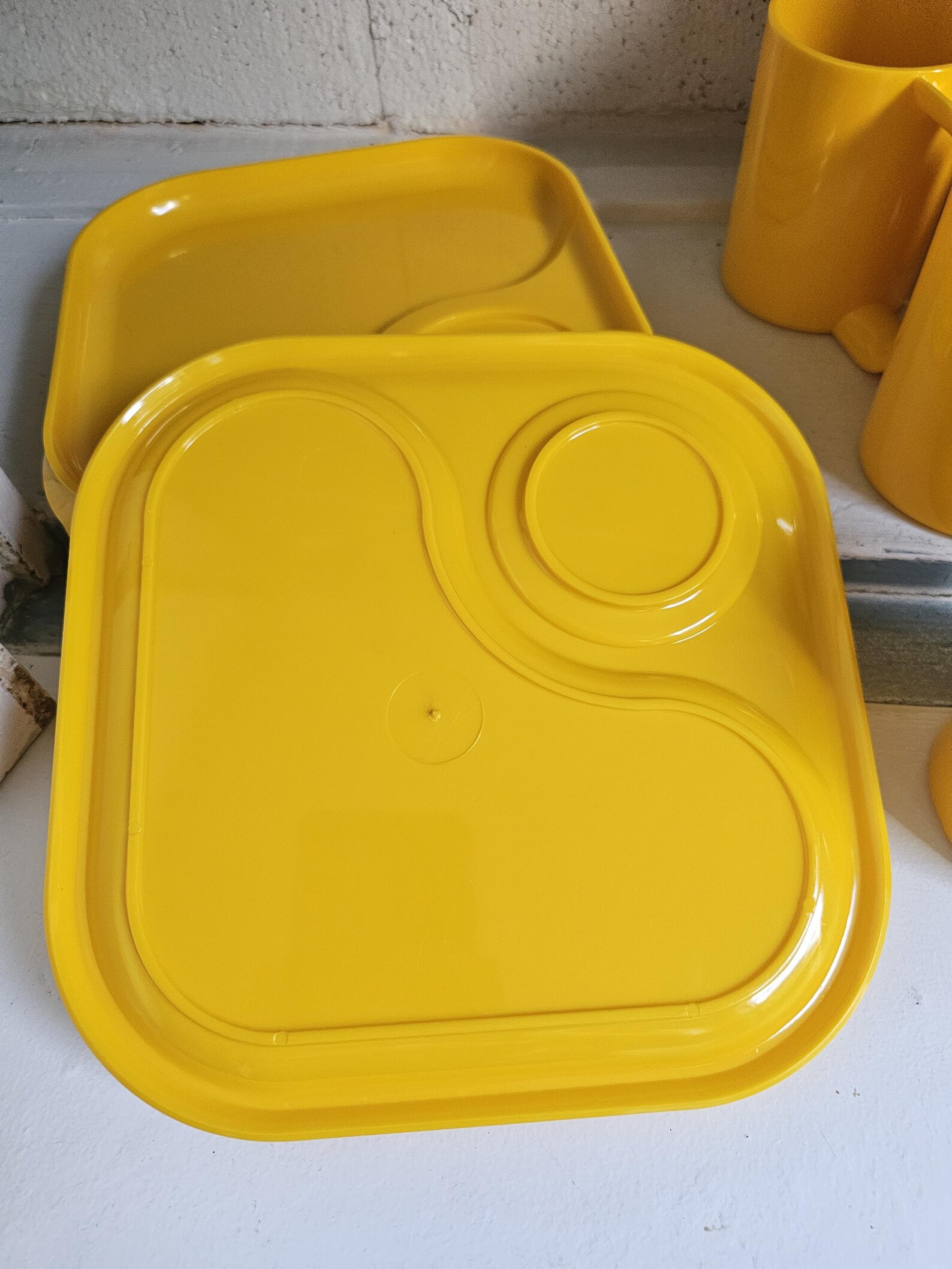 Vintage Ingrid Chicago Mustard Yellow Cup Mug Tray Set of 4 - Etsy
