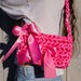 Pink Ribbon Crochet Bag - Etsy