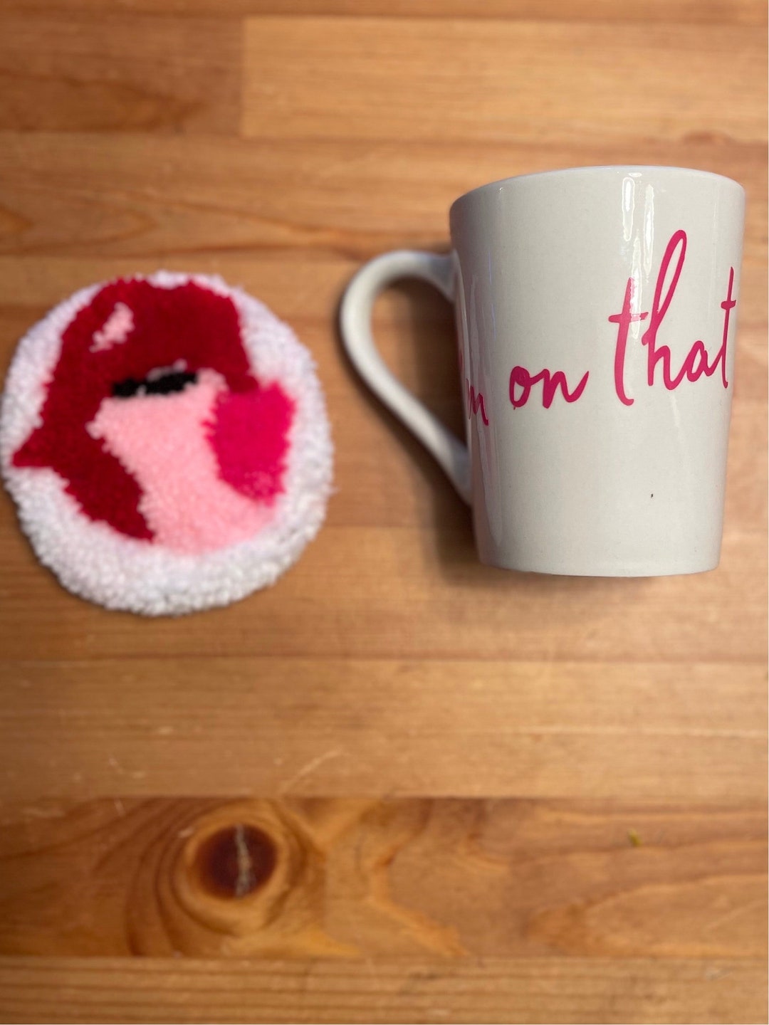 Unique Lips and Tongue Rug Coaster Set With Love Juice Coffee Cup Bold ...