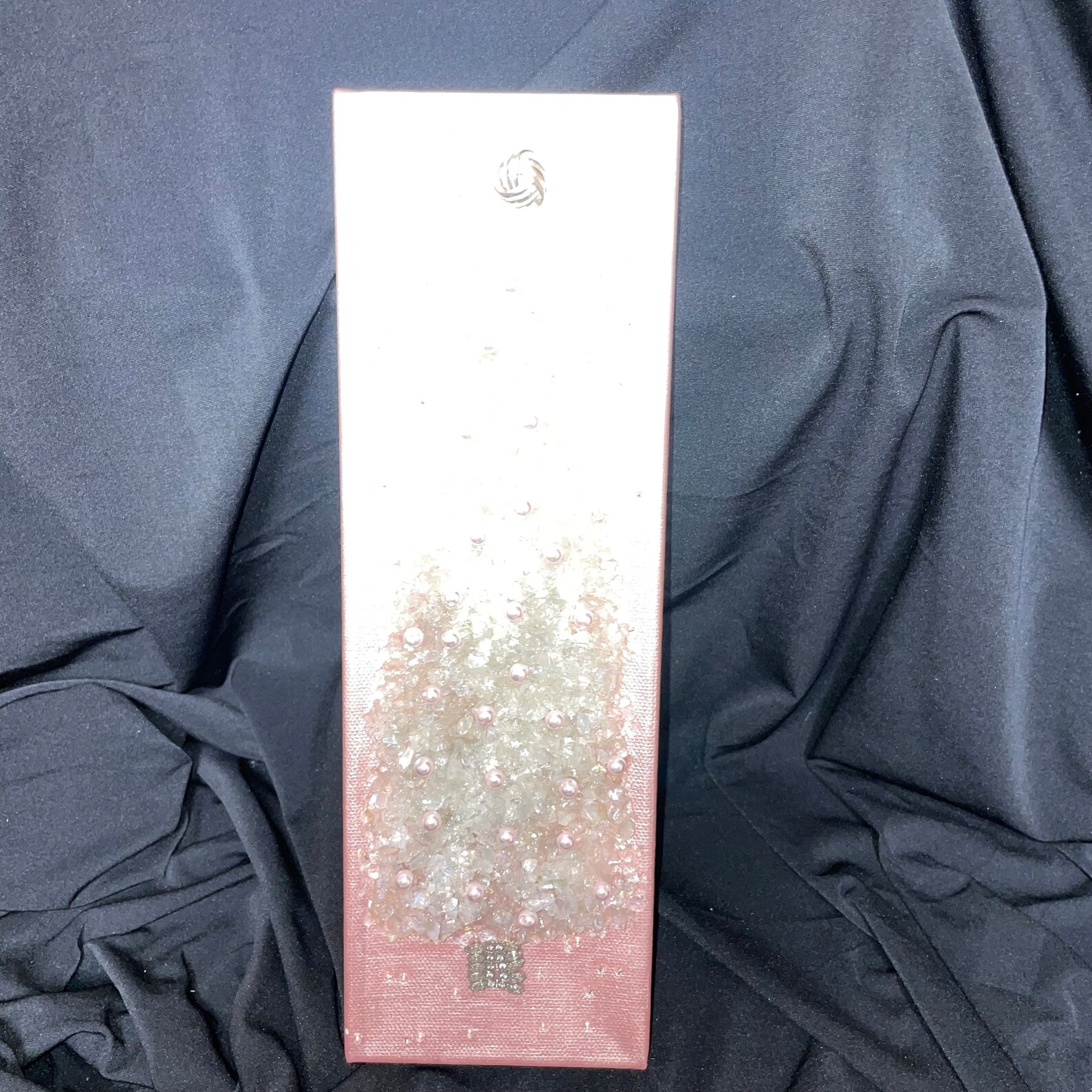 Beautiful Crushed Glass Christmas Tree With Accents on Painted Canvas ...
