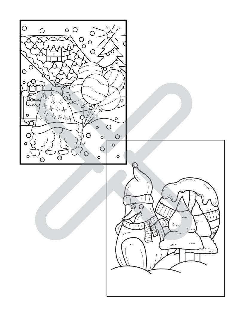 37-pg Christmas Holiday Digital Coloring Book Printable, Festive ...