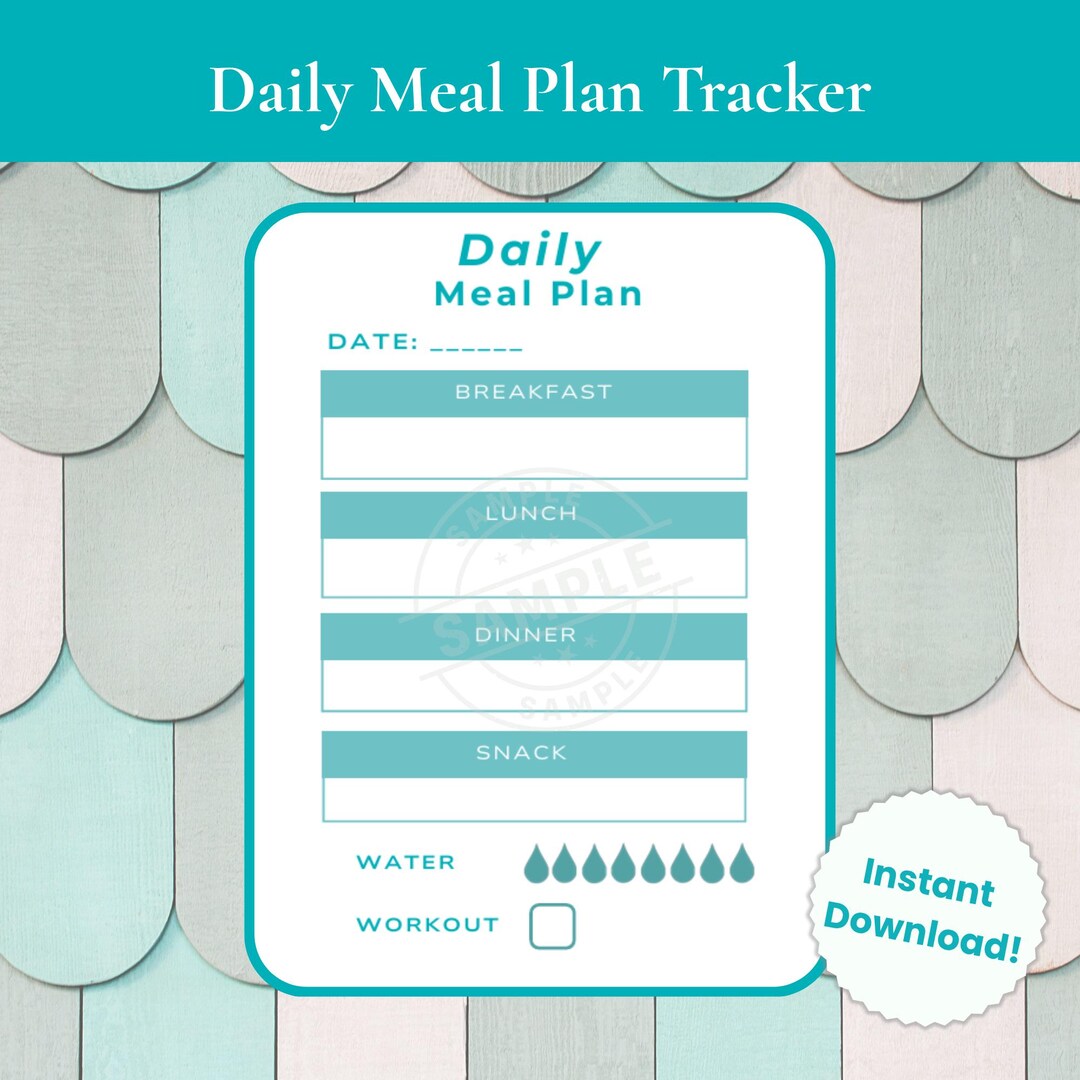 Daily Meal Planner & Fitness Tracker Printable | Healthy Eating, Gym ...