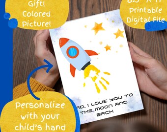 Fathers Day Handprint Craft, Fathers Day Keepsake Printable, Fathers ...