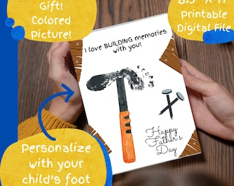 Fathers Day Handprint Craft, Fathers Day Keepsake Printable, Fathers ...