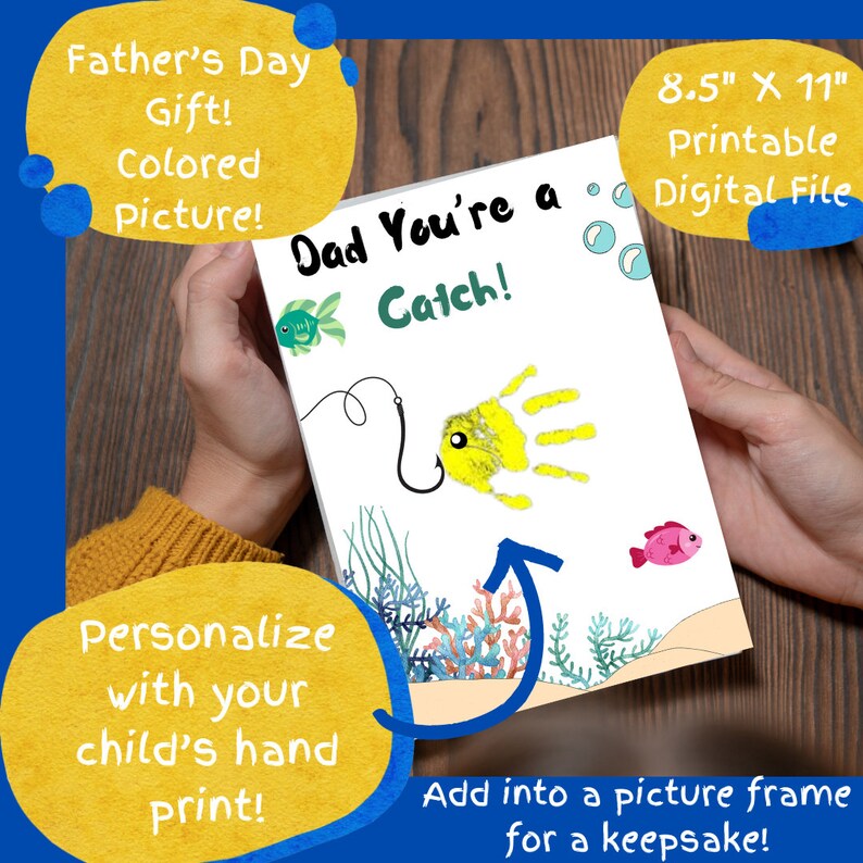 Fathers Day Handprint Craft, Fathers Day Keepsake Printable, Fathers ...