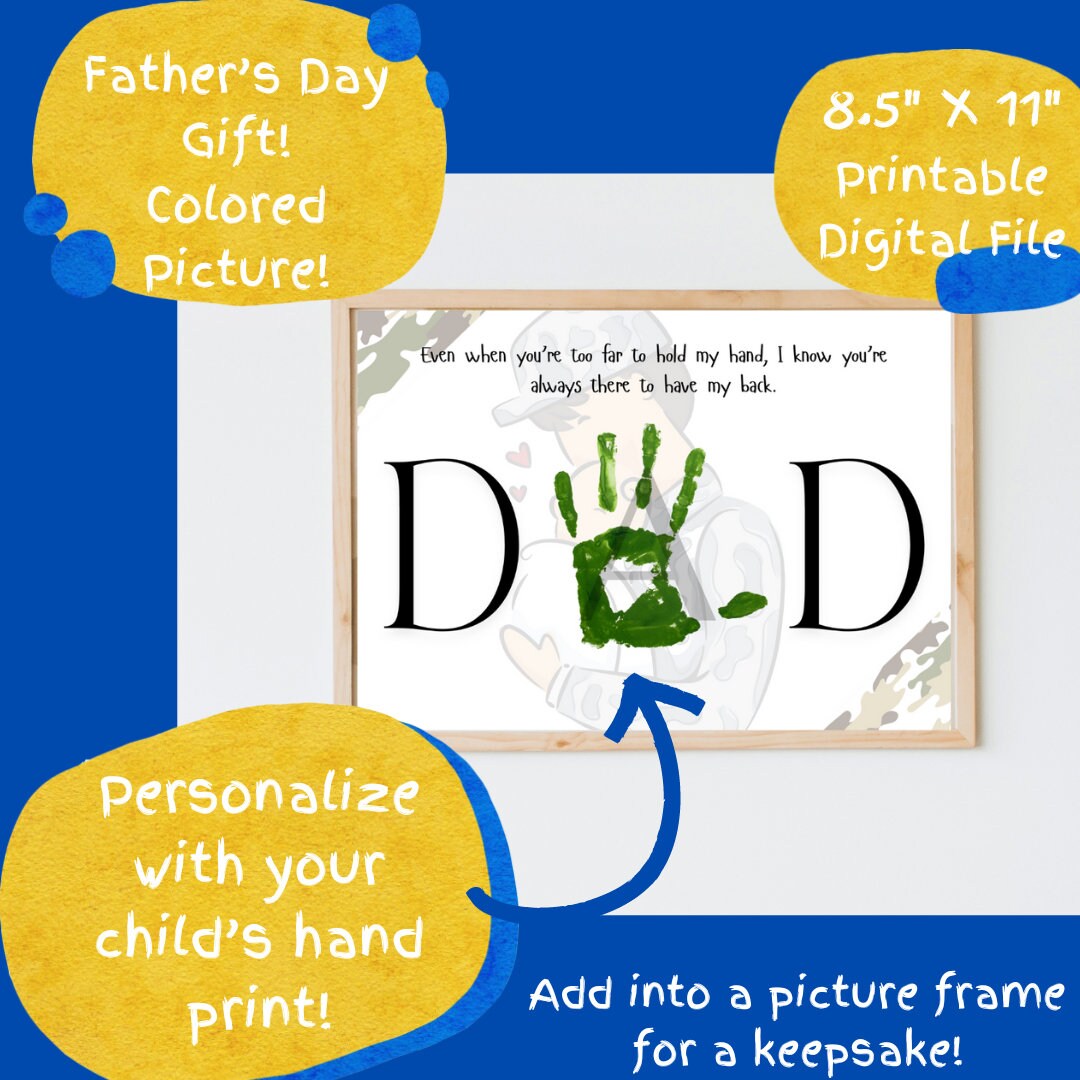 Fathers Day Handprint Craft, Fathers Day Keepsake Printable, Fathers ...