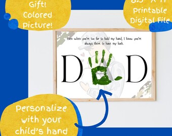 Fathers Day Handprint Craft, Fathers Day Keepsake Printable, Fathers ...