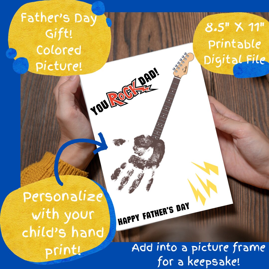 Fathers Day Handprint Craft, Fathers Day Keepsake Printable, Fathers ...
