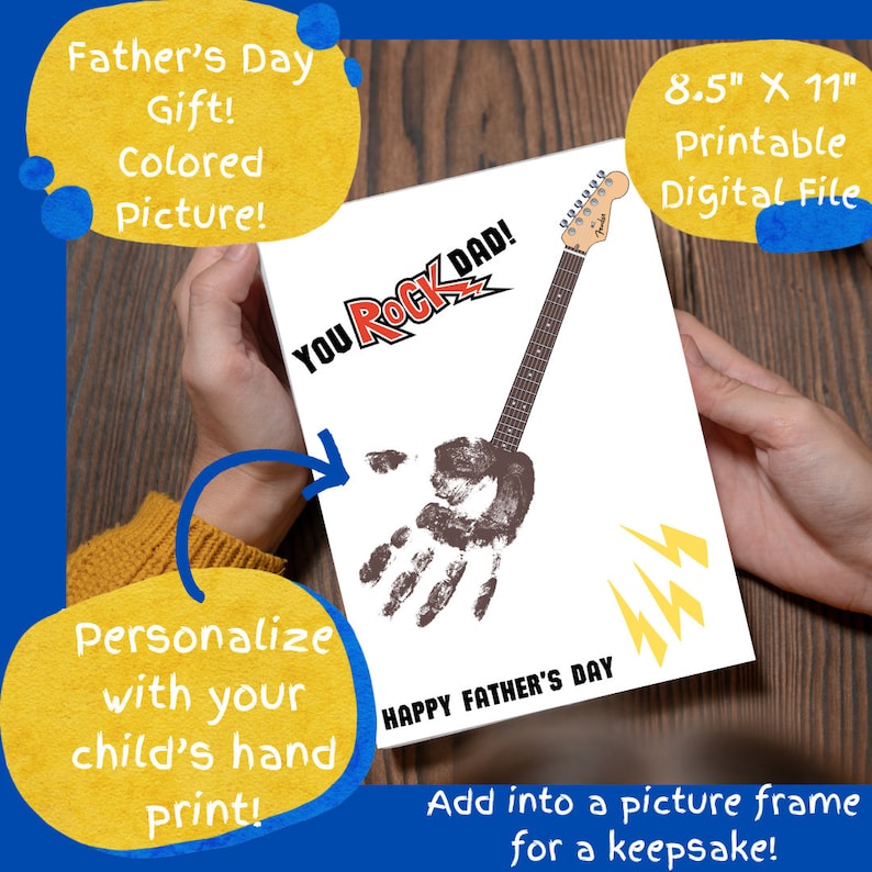 Fathers Day Handprint Craft, Fathers Day Keepsake Printable, Fathers ...