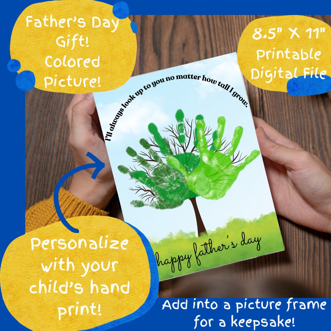 Fathers Day Handprint Craft, Fathers Day Keepsake Printable, Fathers ...