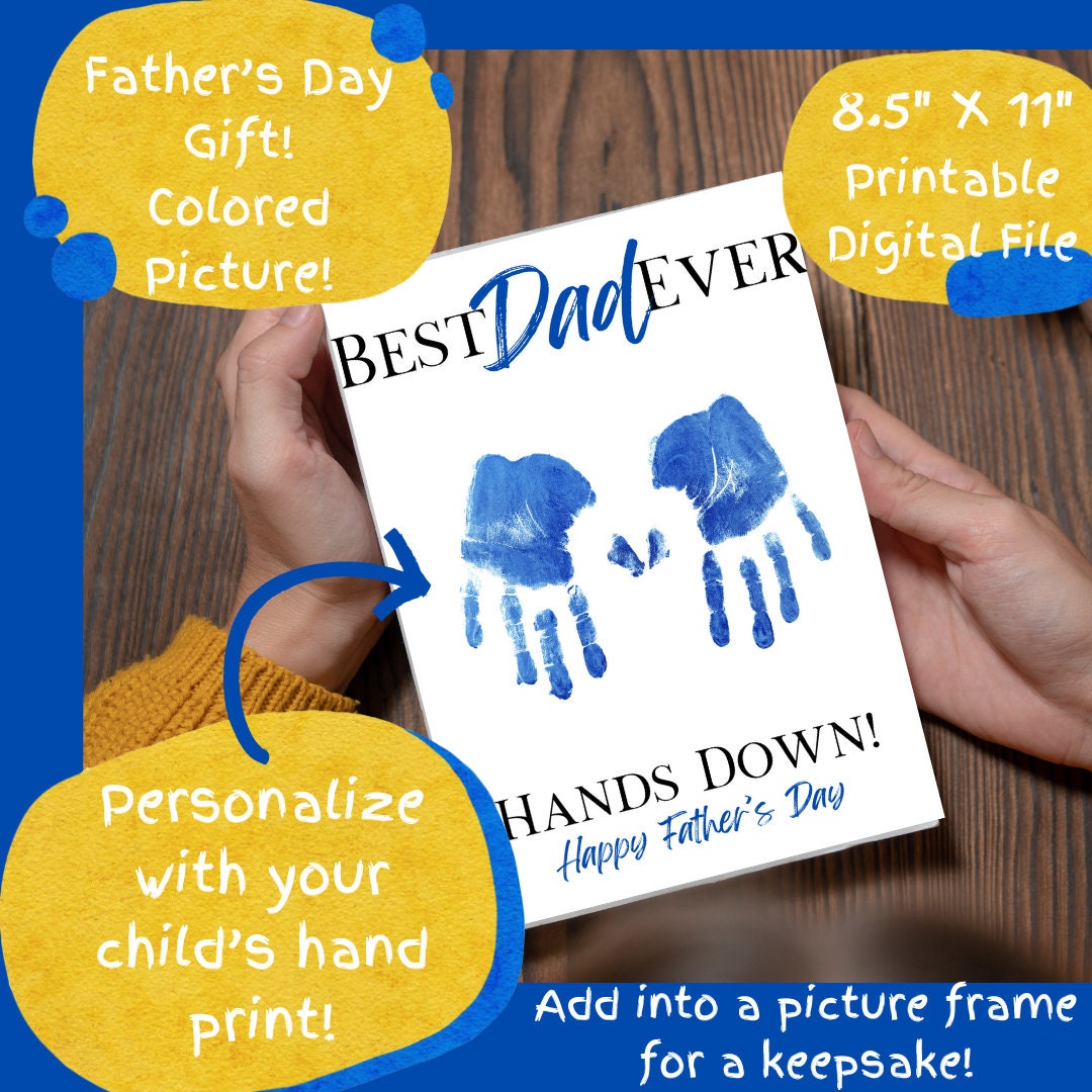 Fathers Day Handprint Craft, Fathers Day Keepsake Printable, Fathers ...