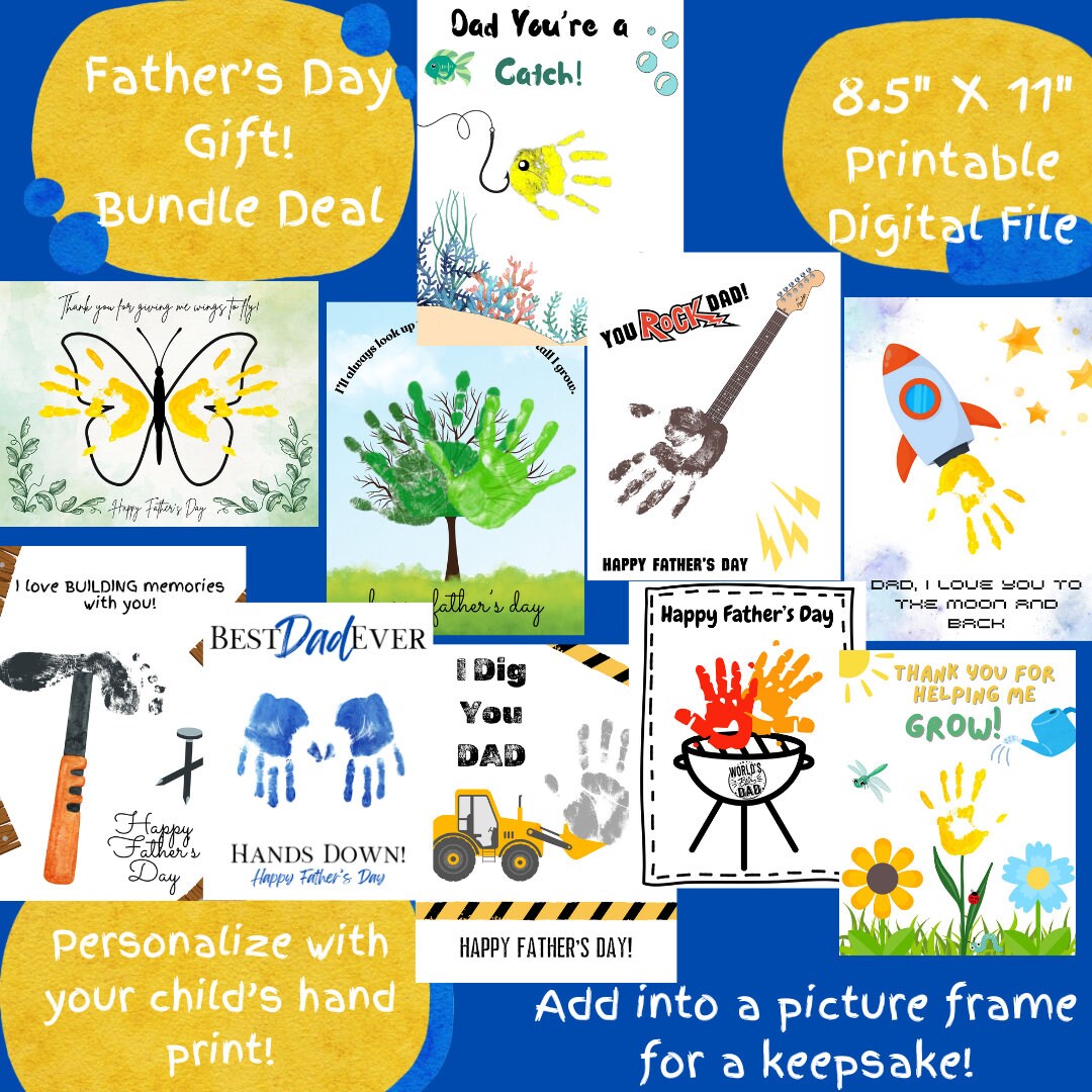Fathers Day Handprint Craft, Fathers Day Keepsake Printable, Fathers ...