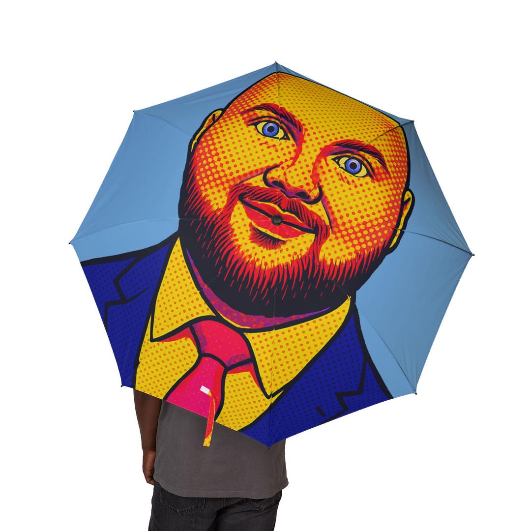Pop Art Big Bald Baby JD Vance Umbrella - #protestgear #nokings # ...