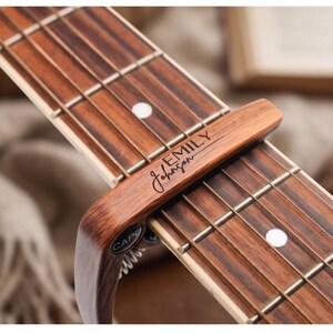 Personalized Guitarist Gift, Custom Engraved Wood Capo for Dad ...