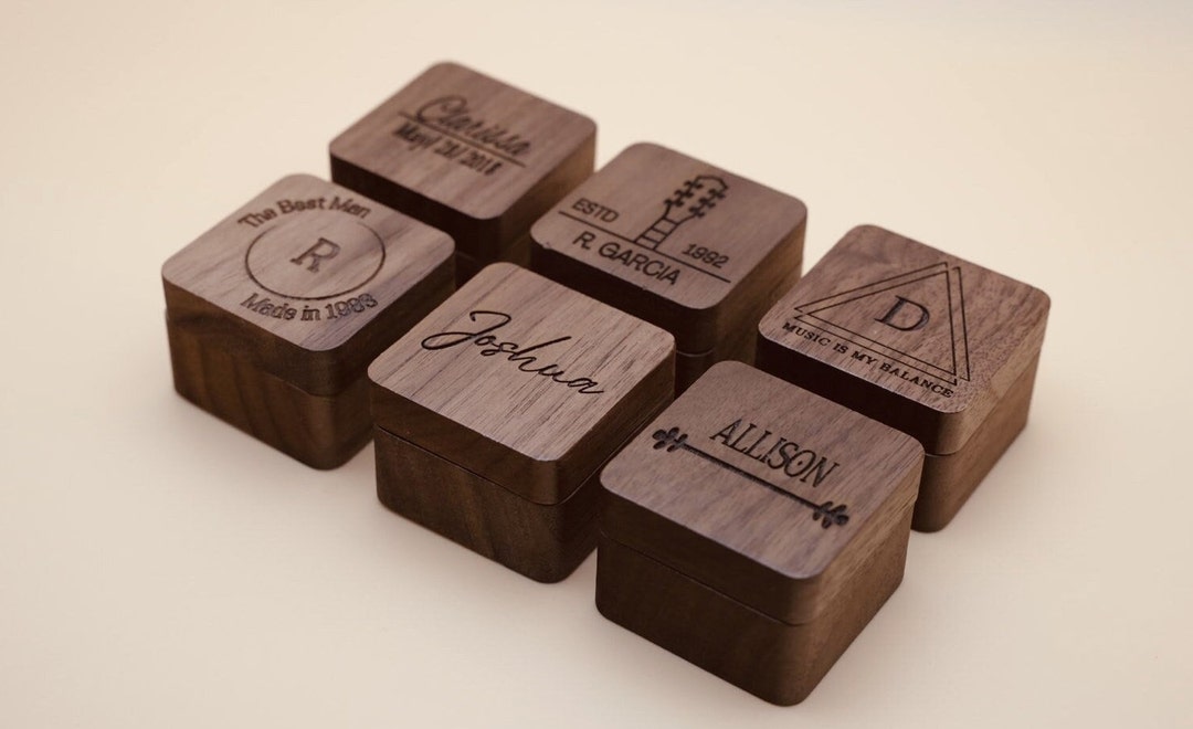 Personalized Walnut Guitar Pick Box for Dad, Custom Engraved Father's ...