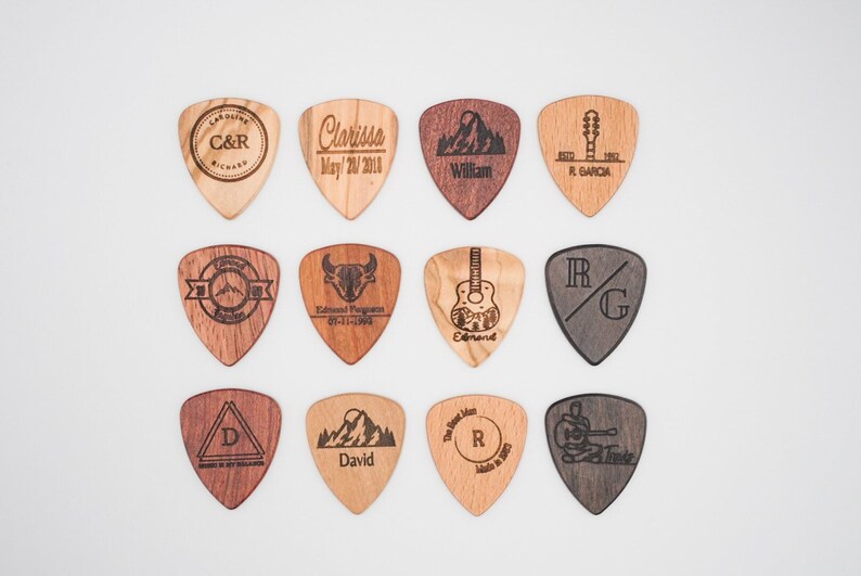 Personalized Guitar Picks, Custom Wooden Guitar Pick Case Box With ...