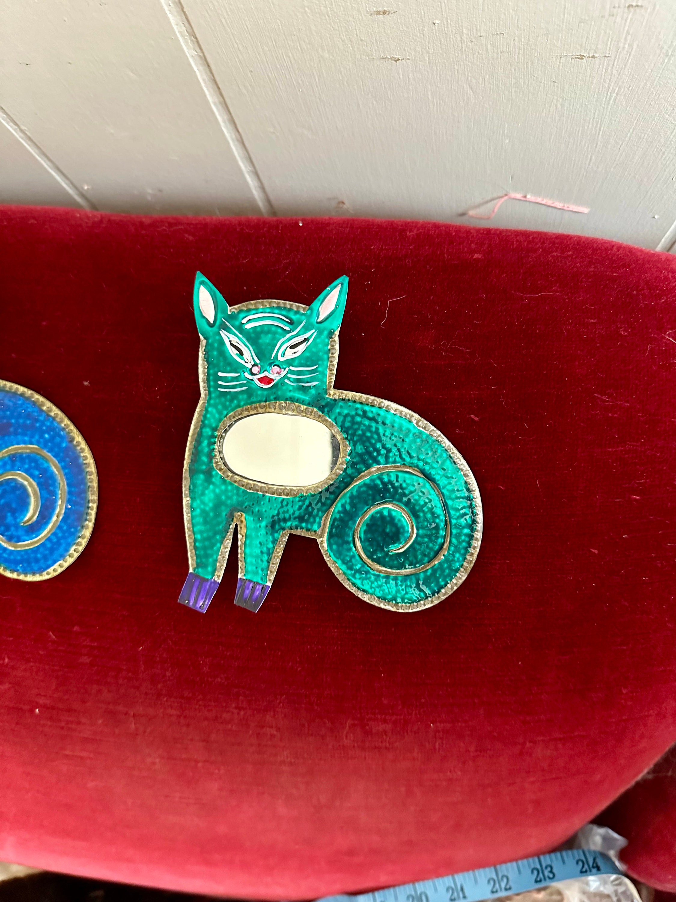 Vintage Cat Wall Decor, Mexico Decor, Tin Cats, Mirrors, Wall Mirror ...