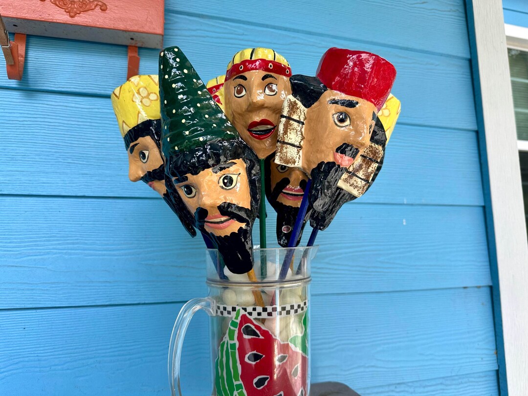 Vintage Mexican Rattles, Paper Mache Folk Art, Carnival, Mardi Gras ...