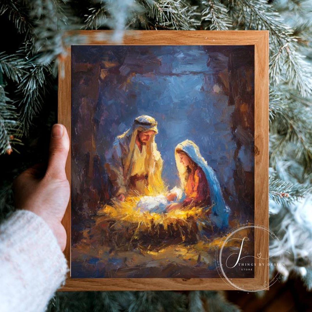 Nativity Christmas Wall Art | Impressionist Oil Style Wall Decor ...