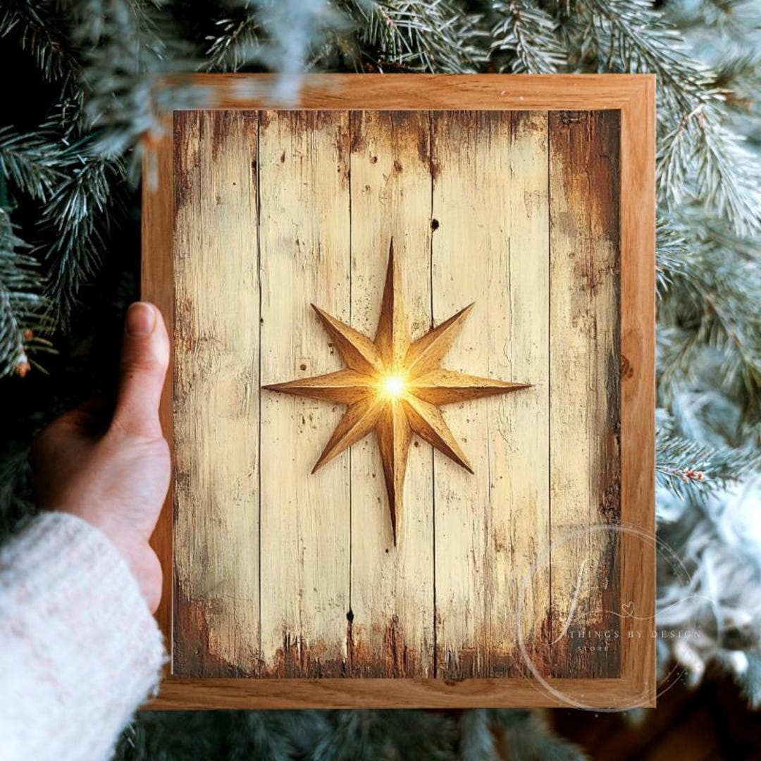 Rustic Bethlehem Star Wall Art | Christmas Art | Holiday Decor | Cozy ...