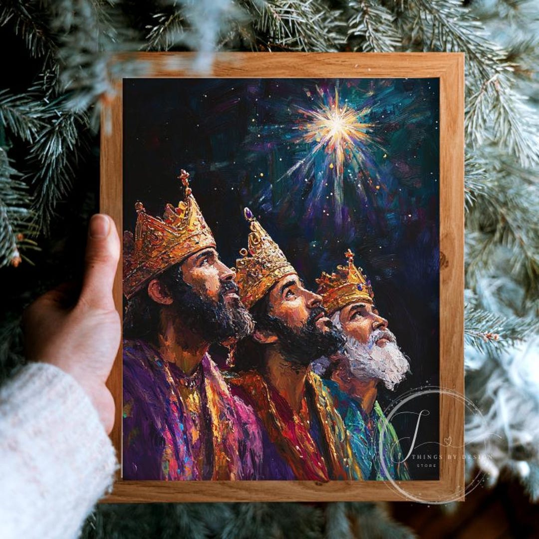 The Star of Bethlehem Art | Three Kings Christmas Wall Art | Nativity ...