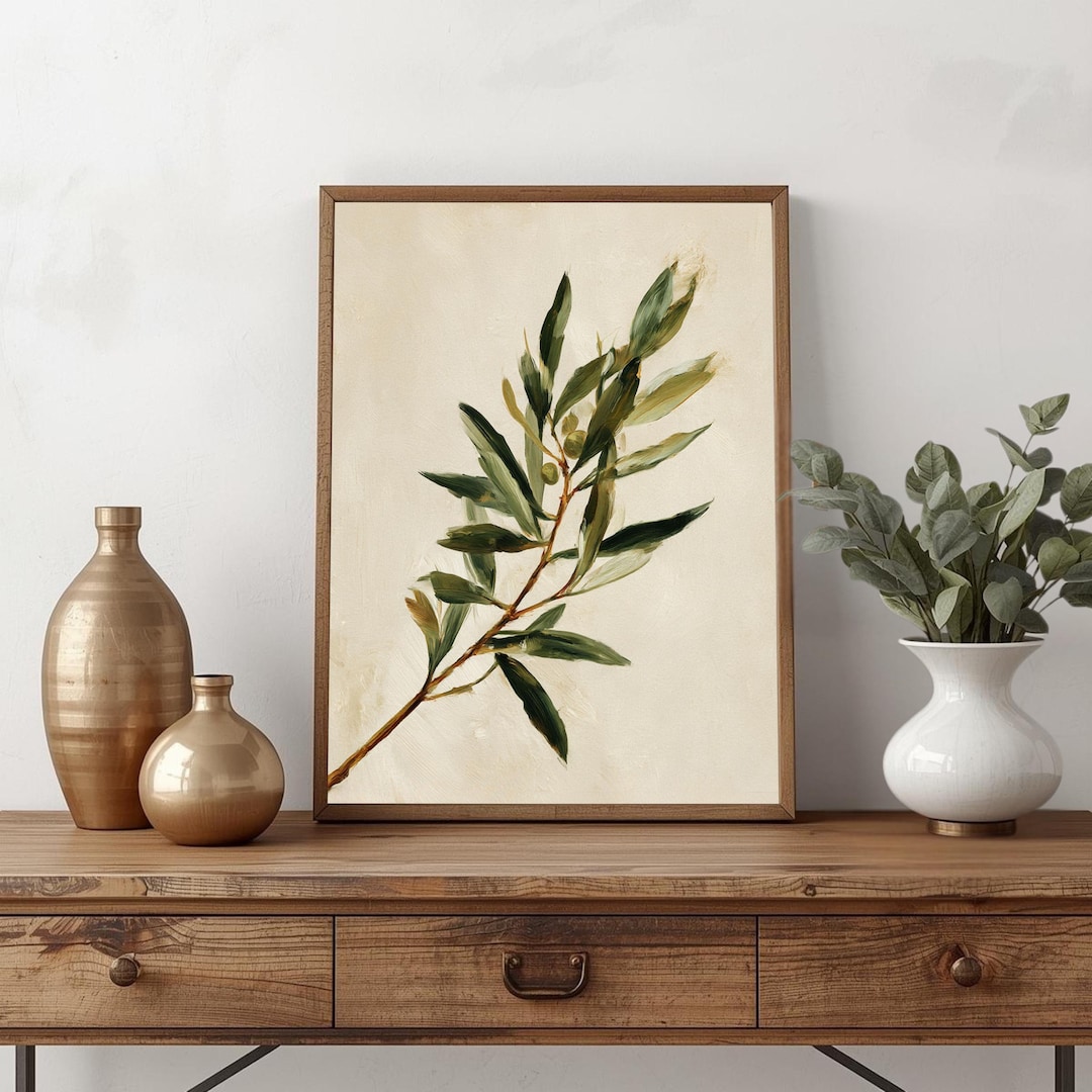 Olive Branch Wall Art | Symbol of Peace | Minimalist Botanical Art ...