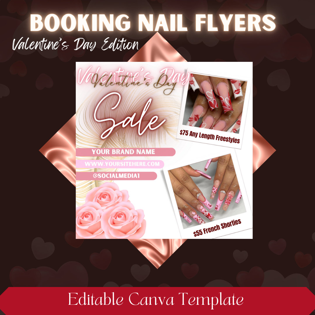 Valentine's Day 2024 Nail Flyer Business Brand Flyers Post - Etsy
