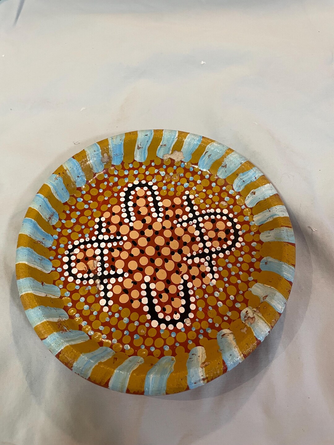 Pottery Plate Hand Painted Aboriginal Design Sharon Dodd Original ...