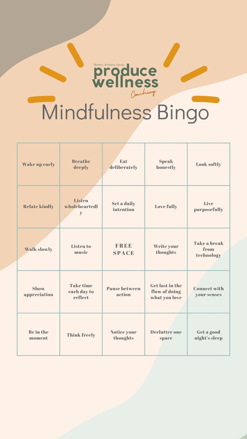 Mindfulness Bingo: A Game for Everyone - Etsy
