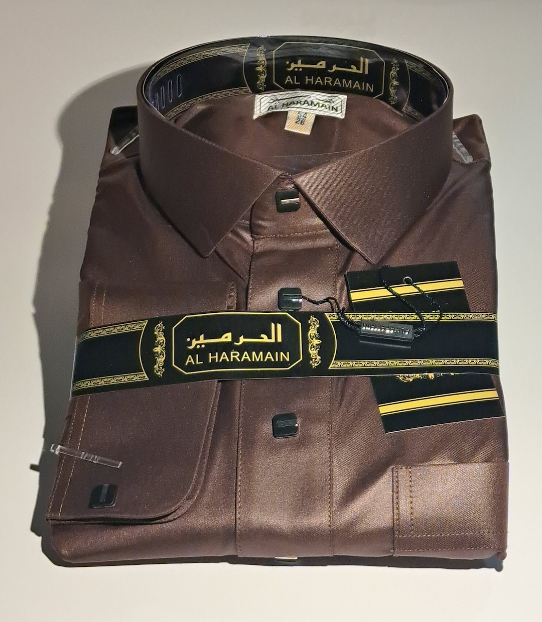 Mens Saudi Thobe Al-haramain Brown All Sizes Thawb/thoub/qamees/jubbah ...