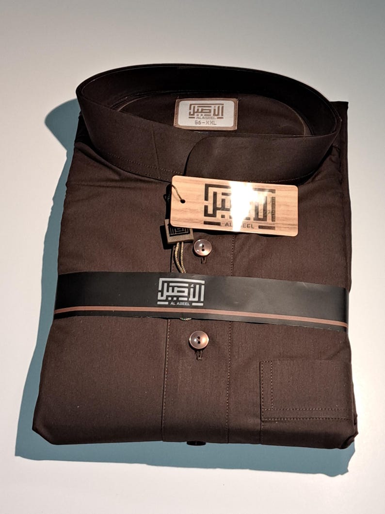 Aseel Thobe Mens Saudi Thobe Al-aseel Brown and Tan All Sizes Thawb ...