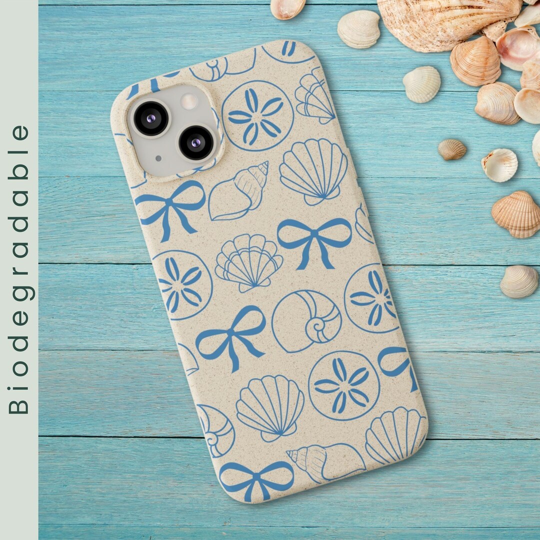 Biodegradable Coquette Sea Shell Phone Case, Watercolor Coastal Phone ...